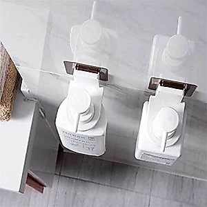 2pcs Shower Gel Bottle Rack Hook Bracket,Self Adhesive Wall Mounted Shampoo Holder Hook Shower Gel Bottle Rack Hanger Liquid Soap Holder Hand Sanitizer Suction Wall Seamless Hook for Kitchen Bathroom