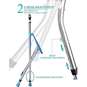 TEmkin Walking Stick with Seat Cane Chair Old Man Cane Stool Crutch with Stool Walking Stick Collapsible Telescopic,NotAdjustableLampHead