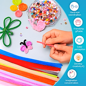 200psc 20colors, Pipe Cleaners, Chenille Stems, Pipe Cleaners for Crafts, Pipe Cleaner Crafts, Art and Craft Supplies,…