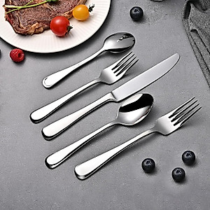 Silverware set for 4,20 Piece Heavy duty Stainless Steel Flatware Set,Mirror Polished Cutlery Set,Perfect for Family Gatherings,Weddings.Dinner Fork Knife Spoon Eating Tableware Set for Home