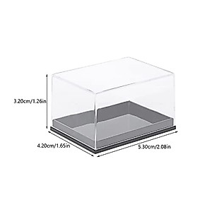 Cabilock 6pcs Transparent Plastic Boxes Natural Rough Mineral Specimen Display Cases Countertop Boxes Cube Transparent Display Boxes Pop Figures Display Collectibles Mineral Specimen