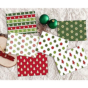 Classic Christmas Cards Boxed Bulk Set 36, Red and Green Merry Christmas Ornament Sparkle Glitter 6 Assortment for Winter Happy Holiday Greetings, Blank On the Inside, Envelopes and Stickers Included