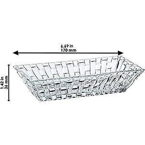 Nachtmann Bossa Nova Collections, 4 Piece Serving Set, Crystal Glass Serving Dishes for Cheese, Crackers, Fruits, and Appetizers, Platter, Square and Rectangular Bowls