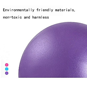 MOMPLUS 9 Inch Exercise Pilates Mini Yoga Balls Barre for Home Stability Squishy Training Physical Therapy Improves Balance with Inflatable Straw(Pink)