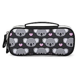 Koala Pattern Pencil Case Bag Large Capacity Stationery Pouch with Handle Portable Makeup Bag Desk Organizer
