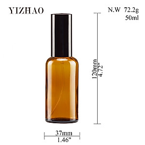 Yizhao Blue Glass Spray Bottles 2oz, with Small Fine Mist Spray, Metal Cap, Refillable for Essential Oil,Travel,Cleaning,Perfume,Aromatherapy,Makeup – 12 Pcs