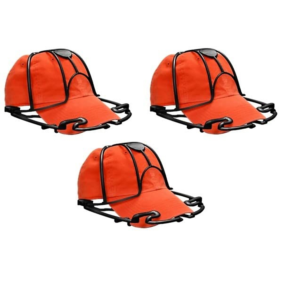 Perfect Curve Cap Washer - Hat and Visor Cleaning Rack. Made in USA. (Black 3-Pack)