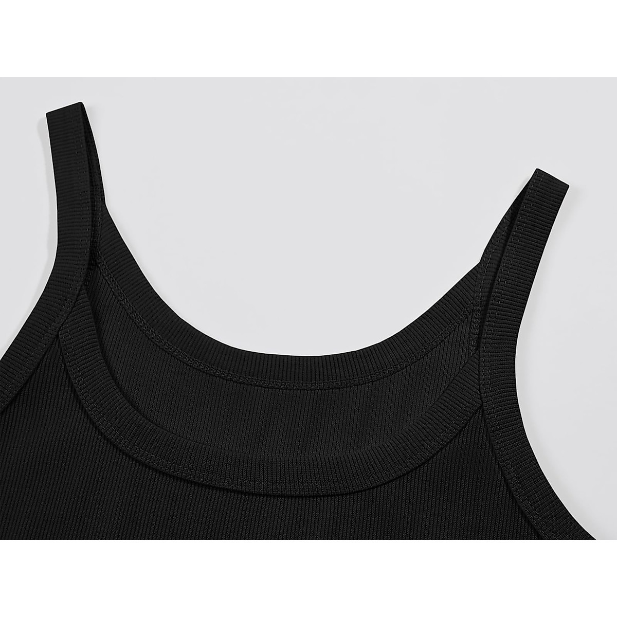 Ivay Women's Scoop Neck Tank Top Sexy Scoop Neck Sleeveless Cotton Ribbed Camisole Shirts