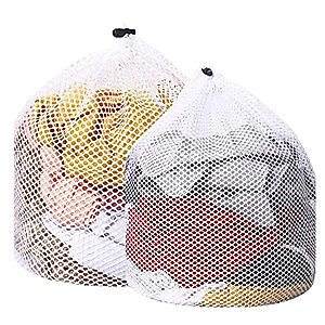 Mesh Wash Bags Laundry Bags, Mesh Laundry Bag, Travel Laundry Bags, College Laundry Bag, Drawstring Design Wash Bags for Blouse, Baby Clothes, Underwear, Dirty Clothes Package(30x40/40x50cm)