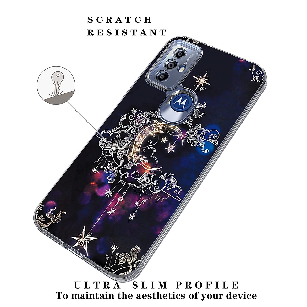 for Moto G Play 2023 Case,Moto G Play 2023 Phone Case，Tempered Glass Screen Protector 2 in 1 Hybrid Hard PC Soft TPU Case for Moto G Play 2023 (Wiccan)