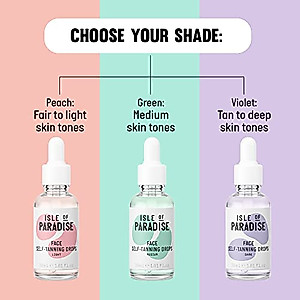 Isle of Paradise Self Tanning Drops, Medium (Golden Glow) - Vegan and Cruelty Free Self-Tan Drops, 1.01 Fl Oz