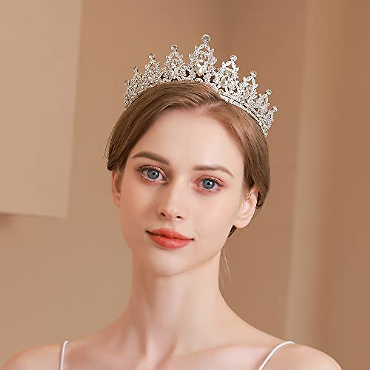 Kamirola Silver Crystal Tiaras for Women, Wedding Tiaras and Crowns for Women Tiaras Birthday Party Princess Queen Crown Hair Accessories Bride Rhinestone headbands for women