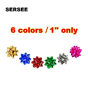 150pcs 1 Inch Gift Wrap Bow 1" Tiny Self Adhersive Mini Present Wraping Mini Bows 6 Colors Holiday Festiveal Christmas Decoration (SERSEE 1")