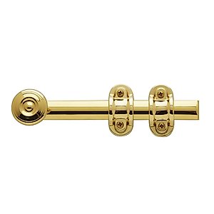 Baldwin 0379 6 Inch Ornamental Heavy Duty Surface Bolt, Lifetime Polished Brass