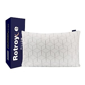 Rotroyce Shredded Memory Foam Pillow Queen Size, Adjustable for Side Back and Stomach Sleepers, Single Pack, Luxury Extra Comfy Bed Neck Pillows with Washable Cover