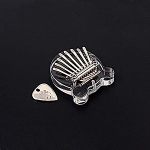 Alnicov Acrylic Transparent Finger Thumb Piano 8 Key Mini Kalimba for Beginners Kids Bear Ears Shape