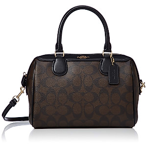 Coach F32203 Signature Shoulder Bag, PVC Leather, 2-Way, Brown/Black