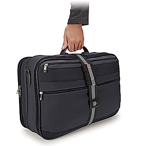 SwissGear Adjustable Luggage Strap with Snap-Lock Buckle - Fits Bags up to 72-Inches , Black