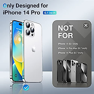 Simtect Compatible with iPhone 14 Pro with Camera Cover [12FT Drop Protection] Snug Touch Slim Protective Hard Back and Shockproof Bumper Case for iPhone 14 Pro Phone Case 6.1"-Black