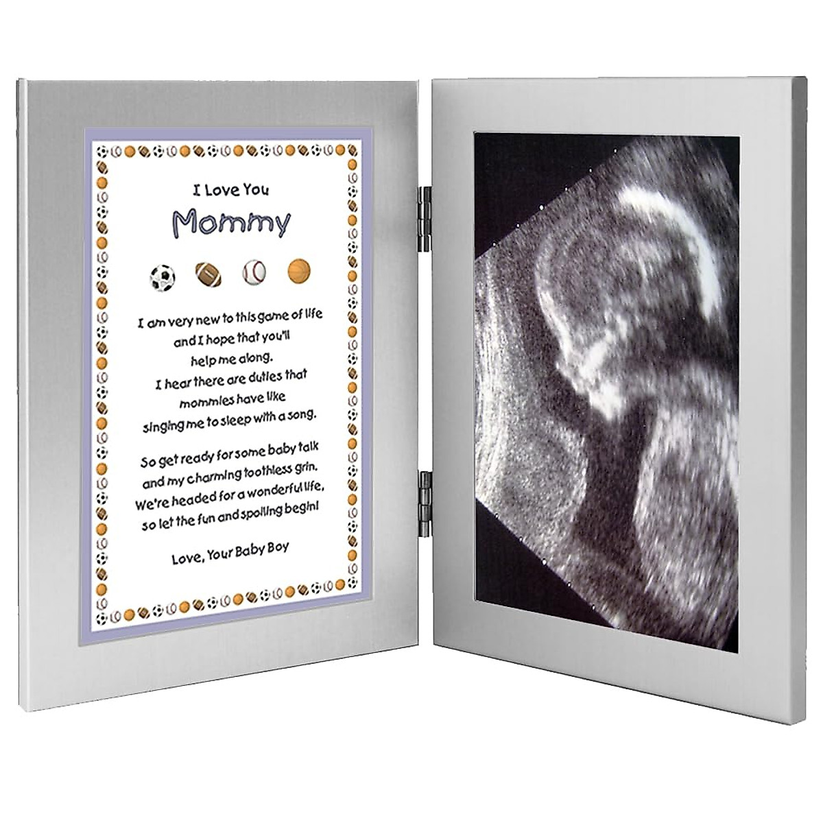 New Mom Gift from Son, Mommy Poem From Baby Boy for Birthday or Mother's Day, Add 4x6 Inch Photo to Double Frame