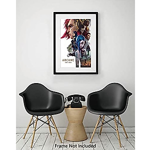 Christ-EZ Anime cartoon Arcane League of Legends Movie Poster Cool Wall Decor Art Print posters for room aesthetic - Matte Poster Frameless Gift 11 x 17 inch(28cm x 43cm)