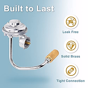 SHINESTAR Propane Regulator Replacement for Coleman Roadtrip LXE, LXX, LX, LE Grills, Connects to 1lb Propane Throwaway Bottles and Propane Adapter Hoses, C001, 5010000743