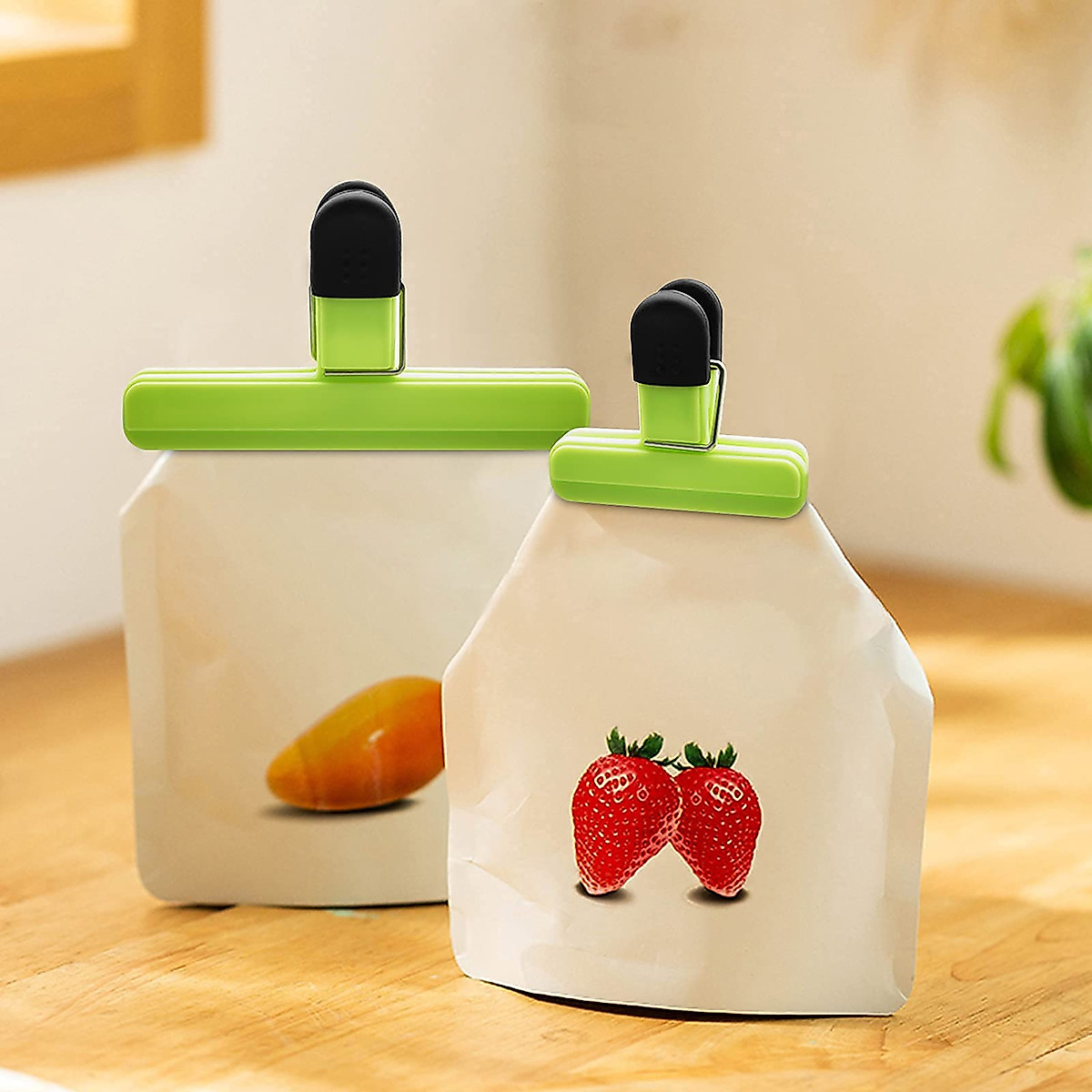 Chip Bag Clips 9pcs Air Tight, Heavy Duty, Sturdy Plastic Clips for Food Storage Assorted Sizes Food Bag Clips for Kitchen Snacks