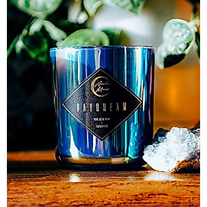 Auric Moon | Golden Oud + Juniper Scented Luxury Soy Coconut Candle for Women | Slow 70+ Hour Burn | Wood Crackling Wicks | 12 Oz Premium Glass | Hand-Poured in California