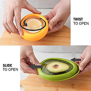 Silicone Food Storage Containers - Avocado Saver, Reusable Vegetable Storage Containers for Refrigerator, Perfect Silicone Containers for Avocados, Lemons, Onions, Tomatoes, Keeps Food Fresh, 4 pack