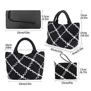 ORAD Women Tote Bag Large Neoprene Tote Bag Fashion Woven Bag Neoprene Tote Handbag Roomy Shoulder Bags for Beach, Gym, Trave