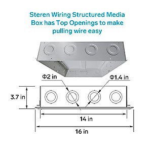 Structured Media Enclosure Accessories - Structured Wiring Cabinet - Structured Wiring Enclosure - Structured Media Cabinet - Structured Media Center - Fasthome Surface Mount Enclosure - STEREN 19"