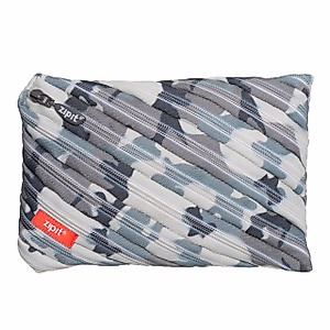 ZIPIT Camo Big Pencil Case, Grey Camouflage
