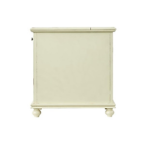 Martin Svensson Home Elegant Chairside End Table with Power, Antique Cream White