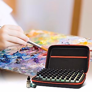 ZORETCO Alcohol Ink Storage Case，60 Bottles Miniature Paint Organizer with Foam Bases and Inner Storage Pocket (Ink not Included)