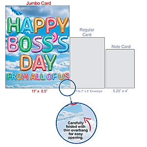 The Best Card Company - 1 Big Thank You Card from Group (8.5 x 11 Inch) - Gratitude Greeting from All of Us - Inflated Messages J5651ZBOG-US