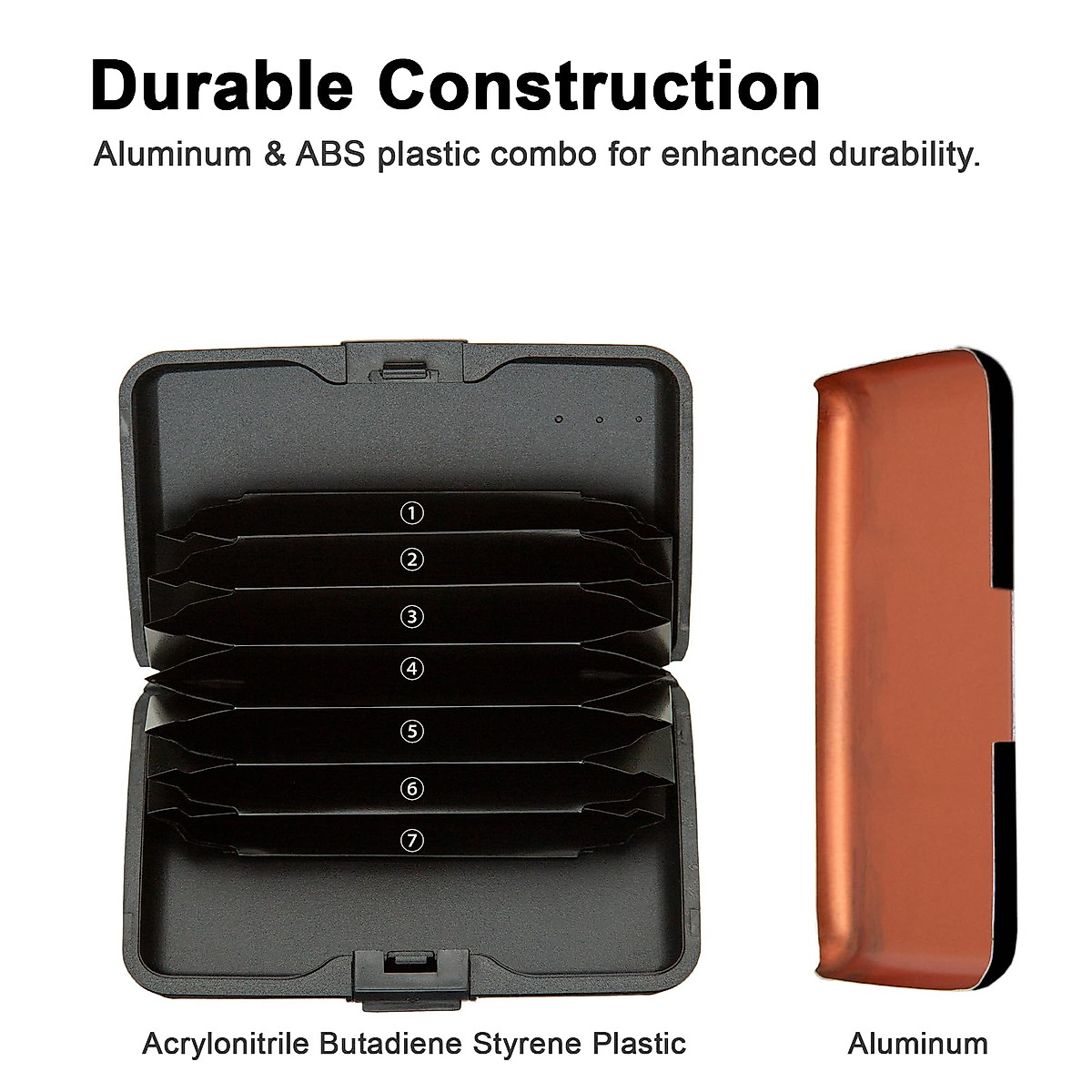 Kaabao Credit Card Holder Small RFID Blocking Wallet Business Metal Slim Mini Aluminum Hard Case for Women Men Gift (B Sugar Skull)