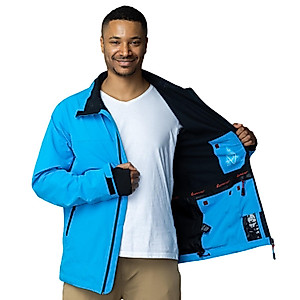 Apricoat Adventure 2.0 Men's Warm Winter Jacket Insulated, Hooded, Waterproof and windproof for Traveling, Hiking, Trekking, Camping, & All Sports Activities such as Snowboarding & Skiing-Light Blue