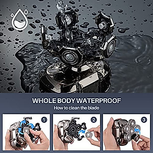 Roziaplus Head Shaver for Bald Men Electric Shavers Upgrade Rotary Shaver Best Close Shaver for Man Rechargeable Bald Mens Razor Multifunctional Electric Razors Wet & Dry Shaved Bald Shaver