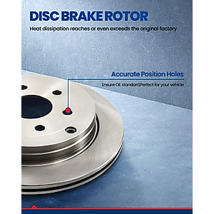 KAX 31348 Murano Brake Rotors Rear Drilled Slotted Brake Rotors for Murano 2009-2020 Pathfinder 2013-2020 QX60 2014-2020 Quest 2011-2017 Q50 2014 2015 (2pcs)