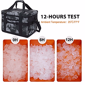 TOURIT Cooler Bag 48-Can Insulated Soft Cooler Large Collapsible Cooler Bag 32L Lunch Coolers for Picnic, Beach, Work, Trip, Tie-Dyed Black
