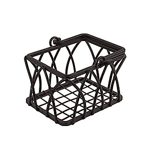 Spectrum Diversified Twist Sugar & Sweetener Holder Sugar Packet Basket, Coffee Accessories for Restaurants & Homes, Tea Bag Holder & Coffee Station Organizer, Black