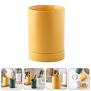 1 Set Storage Multipurpose Home Rest Holder Ceramic Rack Canister Utensil Caddy and Tool Pen Fork Ware Makeup Matte Kitchen Basket Spoons Spatulas with Decoration Counter