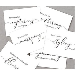 Spercy 18 Wedding Vendor Thank You Cads, Card for Wedding Photographer, Wedding Planner Card, Card For Florist, Band, Officiant, Hair Stylist