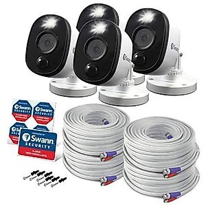 Swann SRPRO-4KWLBWB4 4 Pack of SWPRO-4KWLB Cameras, Warning Light, Siren, 4K, BNC, Works on DVR-5580 and DVR-5680 only
