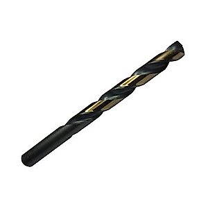 6 Pcs, #39 Hss Black & Gold Kfd Split Point Jobber Length Drill Bit, Killer Force Drill Bit, Kfd39, Flute Length: 1-3/8"; Overall Length: 2-3/8"; Shank Type: Round; Number Of Flutes: 2