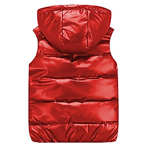 Happy Cherry Girls Boys Light Weight Down Vest Kids Packable Down Puffer Vest Waistcoat Winter Outerwear Red 11-12T