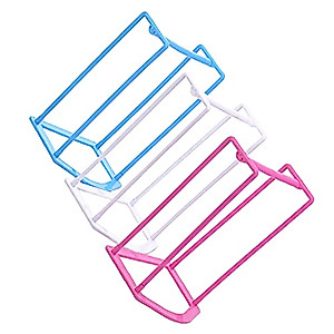 DOITOOL White Hangers 3pcs Hanger Stacker Organizer Standing Clothes Hangers Storage Holder Shelf Clothes Caddy Storage Rack Holder Stacker for Laundry Room (Random Color) Portable Clothes Rack