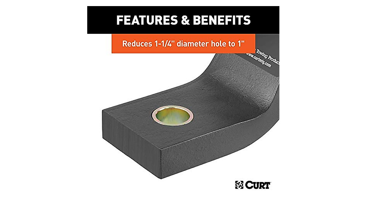 CURT 21201 Trailer Hitch Reducer Bushing for Secure Towing - 1-1/4" to 1"