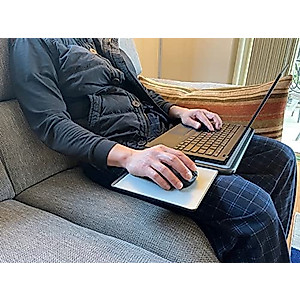 MAX SMART Portable Laptop Lap Pad, Laptop Desk with Retractable Mouse Tray, Anti-Slip Heat Shield Notebook Computer Stand Table, Working Station for Home, Office, Recliner, Business and Travel