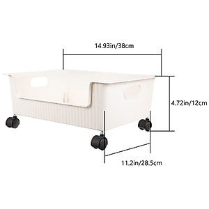 Cabilock storage box with pulleys utility rolling cart book storage bin with wheel kid bookcase book children books Toy Storage Organizer storage rack student with wheels plastic